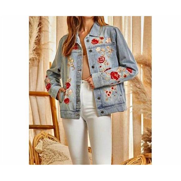 ANDREE BY UNIT | Jackets & Coats | New Andree By Unit Denim Embroidered ...